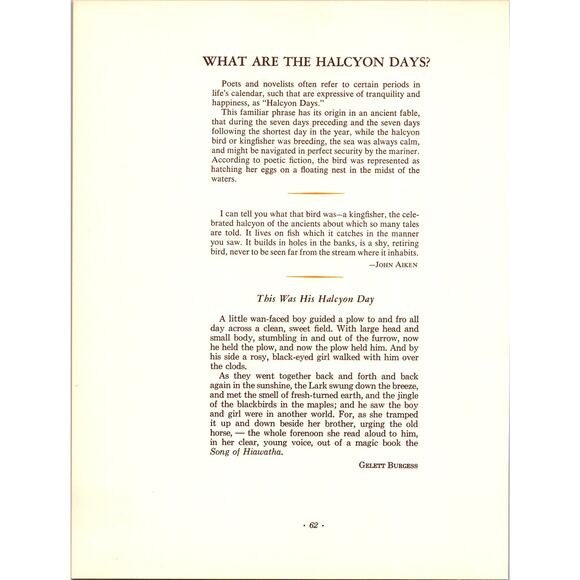 None and/or Unknown | Other | What Are The Halcyon Days John Aiken ...